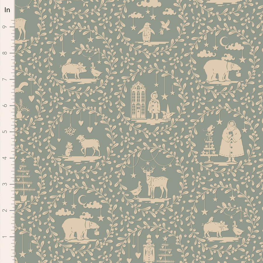 Merry Little Christmas, Paper Scenes, Duck Egg – Coneflower Quilt Co