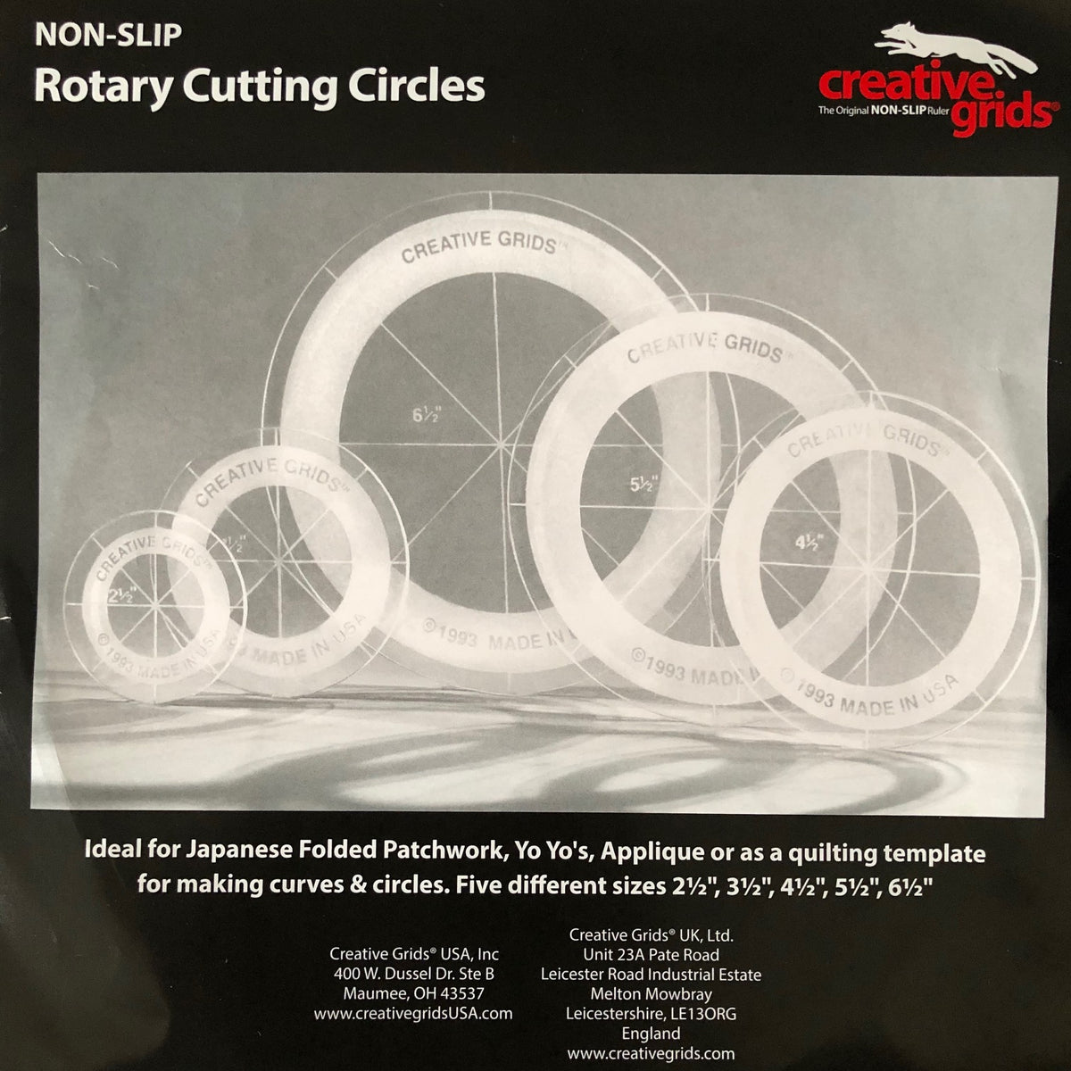 Creative Grids, Rotary Cutting Circles Set – Coneflower Quilt Co