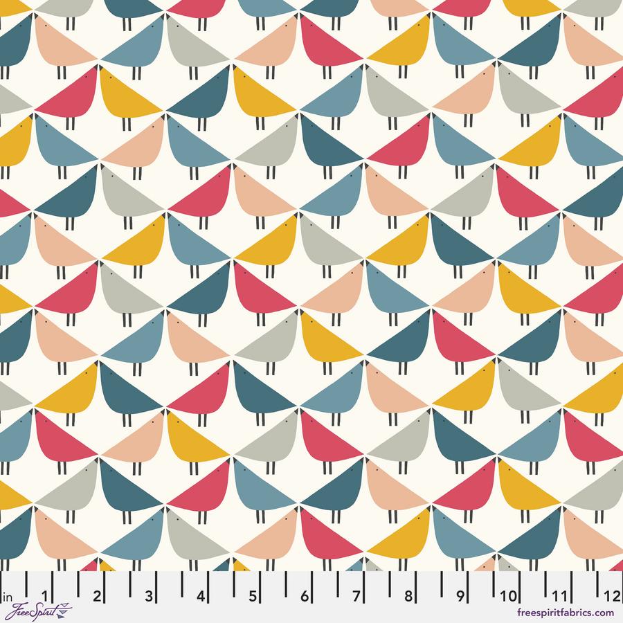 Poppy Pop, Lintu, Denim – Coneflower Quilt Co