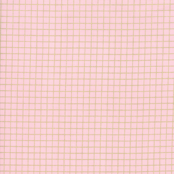 Grid Metallic, Pink/Gold – Coneflower Quilt Co